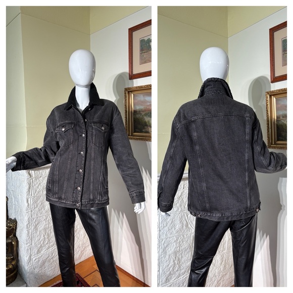 Wilfred | Jackets & Coats | Wilfred Free Sherpa Lined Black Denim ...